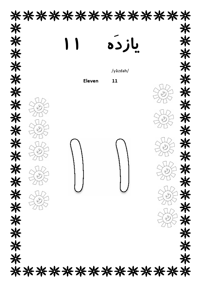 Farsi Coloring Book: Numbers