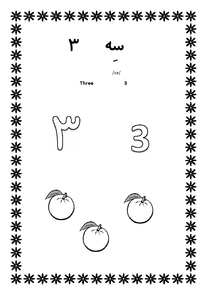 Farsi Coloring Book: Numbers