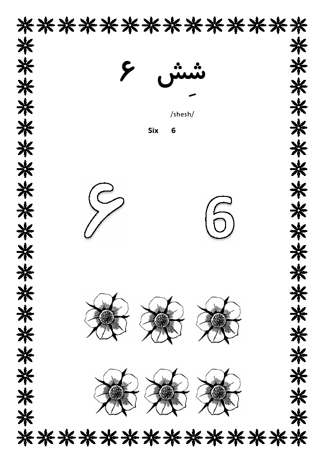 Farsi Coloring Book: Numbers